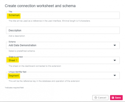 How to connect a schema to multiple worksheets in the same dashboard ...